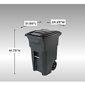 BatanE 64 Gallon Black Garbage can with Wheels and lid