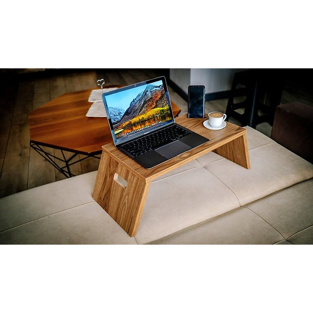 Laptop Stand, Foldable Bed Tray, Wooden Gift, Portable Foldable Tour Table, Breakfast Serving Tray, Multifunctional Coffee Table,Home GiftSCR