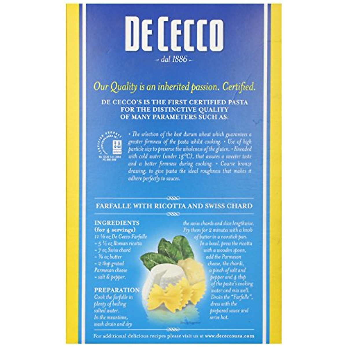 De Cecco Farfalle Pasta, 16 Oz