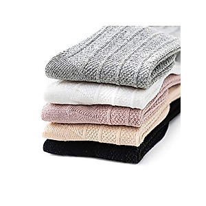 Baby Girl Knee High Socks Toddler Tube Ruffled Stockings Unisex Infants Cotton Long Sock Cable Knit Knee Socks for Baby Girls 1 Pair Milky White 3-12 Months