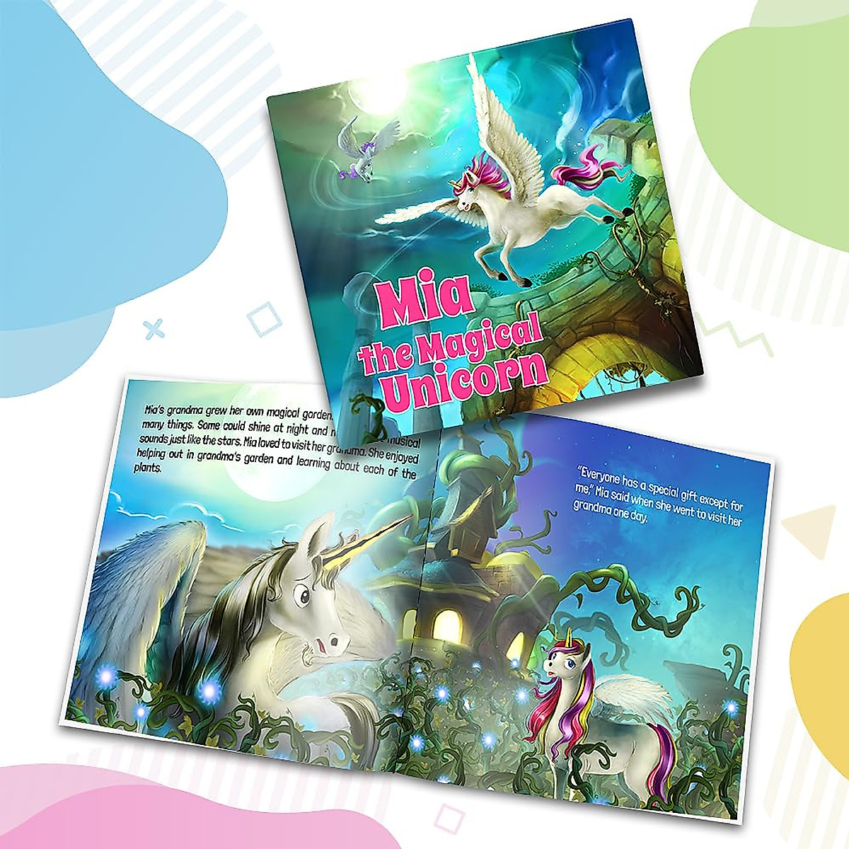 Personalized Storybook by Dinkleboo -"The Magical Unicorn" - for Kids Aged 0 to 8 Years Old - A Story About Your Son or Daughter Being a Unicorn who Lives high Above The Clouds! - Soft Cover (8"x 8")