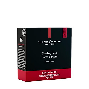 The Art of Shaving Shaving Soap Set - Shave Soap Refill with Wood Shaving Bowl, Protects Against Irritation, Sandalwood, 3.3 Ounce
