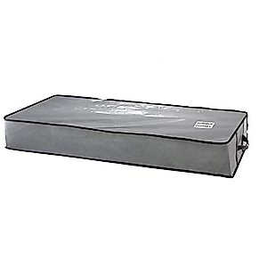NestNeatly SmartCube Underbed Storage Bag 1 Large Under-the-Bed Storage Organizer Bag with Reinforced Handles Foldable Under-Bed Storage Bin Containers Gray