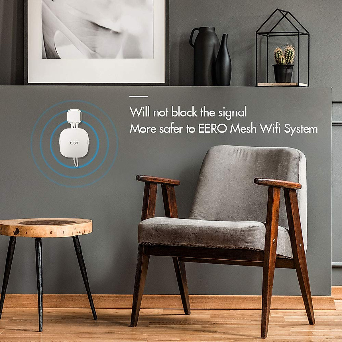 Wall Mount Holder for EERO Mesh WiFi System, Simple and Sturdy Wall Mount Bracket Holder for EERO Mesh WiFi Router Without Messy Wires or Screws (1 Pack-White)