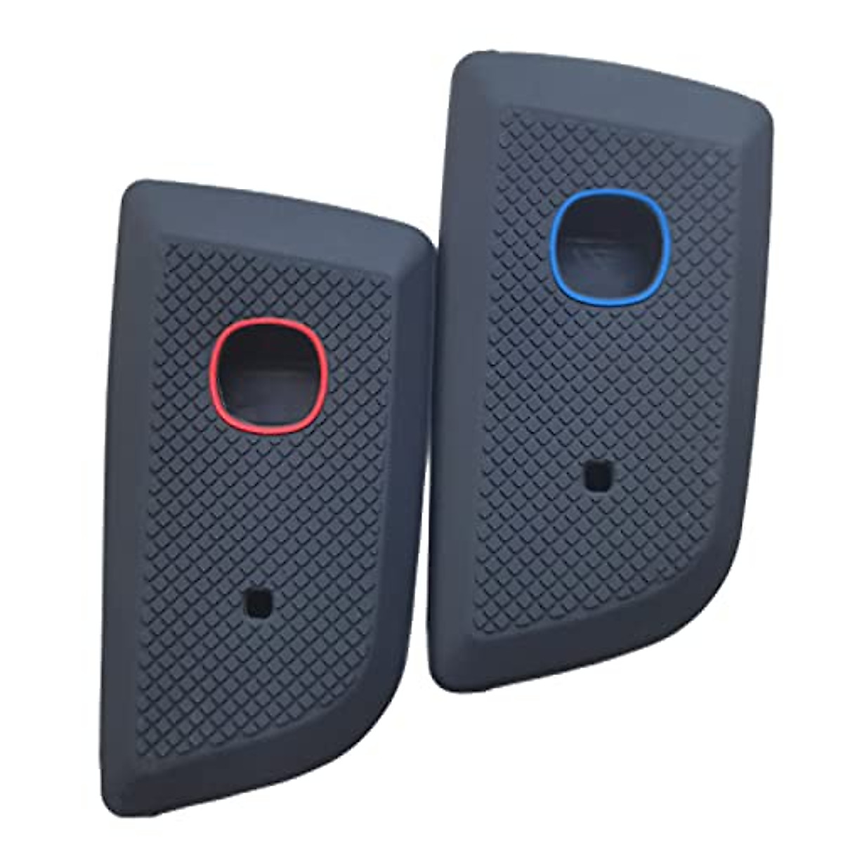 RUNZUIE 2Pcs Silicone Smart Remote Key Fob Compatible with 2023 2022 Acura RDX MDX Key Fob Cover 5 Buttons (Black with Red/Blue)