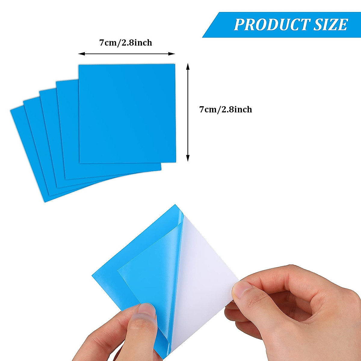 Outus 10 Pieces Inflatable Patches Self Adhesive Vinyl Pool Float Patch Repair Kit for Above Ground Pools, Air Mattress, Bounce House, Inflatables Swimming Pool, Square Shape (Blue)