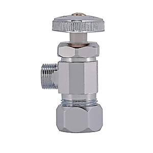Eastman Multi-Turn Angle Stop Valve with Nut and Sleeve, 3/8 Inch OD x 5/8 Inch OD, Chrome Plate, 48290LF