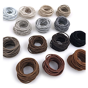 Heliums Thin Hair Elastics - Beige Blonde - 2mm Hair Ties for Thin Hair, 1.75 Inch, Medium Hold No Damage Ponytail Holders - 40 Count