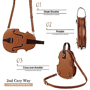 Oweisong Women Music Tote Bag Violin Purse Backpack Novelty Leather Piano Shoulder Crossbody Bag Handle Handbag for Ladies