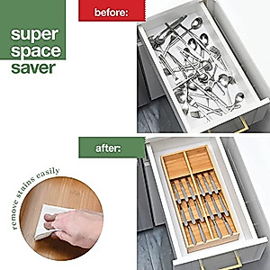 Spirack Silverware Organizer-Utensil Organizer for Kitchen Drawers, silverware tray for drawer for Flatware & Utensil Storage with Anti-Slip Pads and Deep Compartments - Cutlery Organizer