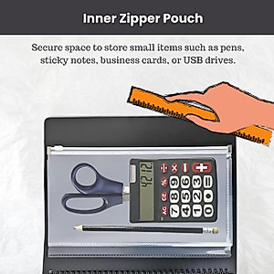 PERFORMORE 12 Pocket Spiral Subject Organizer with 6 Dividers, Folder Organizer Binder with Front Cover Pocket and Customizable Cover, Erasable Write On Tabs for Documents Files Projects