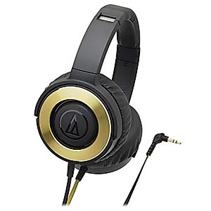 Audio Technica Solid BASS Portable Headphones Deep Bass Black Gold ATH-WS550 BGD
