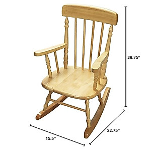 Gift Mark Children's Spindle Rocking Chair, Natural