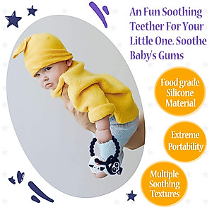 BIGSPINACH Mummy Teether and Cute Grim Reaper Ring Teether Halloween Activities Designed with a Bumpy Ring for Soothing and Ease of Grabbing