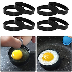 8 Pack Eggs Rings, Stainless Steel Egg Cooking Rings, Non-Stick Egg Patty Maker, Pancake For Frying Eggs And Omelet Pancakes, Burgers