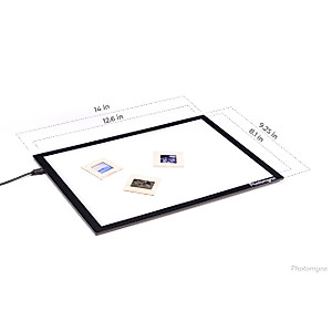 Photomyne Light Pad Backlight | Slides & Negatives viewer | Film Negatives & Old Slides Scanning Lightbox | Hands-Free Ultra-Thin Ultimate Brightness  (Includes USB Adapter) - Black