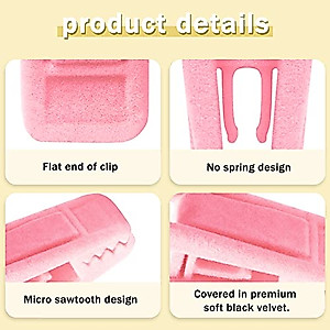LHMTQVK 20 PCS Velvet Hangers Clips Clothes Pins Clips Strong Velvet Clips Fit Clips for Velvet Hangers Perfect for Thin Velvet Hangers (Pink)