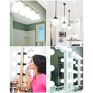 4 Pack Daylight LED Globe Light Bulbs for Bathroom, 120V 60 Watt Eqv., E26 Medium Base, Non-Dimmable Vanity Light Bulbs Round, 5000K Bright G25 LED Bulb Over Mirror