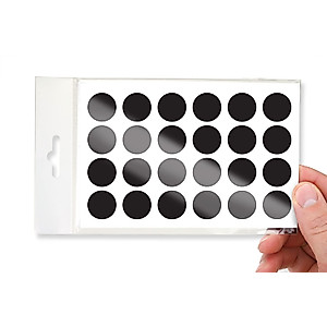 Webcam/Camera Vinyl Covers | 24 Low-Tack Reusable Webcam Stickers | 3/4" Oversized | Black 24-Pack (Ultra Glossy)