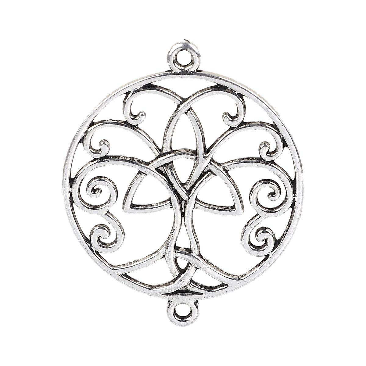 JGFinds Large Tree of Life Boho Chic Silver Tone Charm Connectors for DIY Jewelry Making, 1 7/8", 10 Pack
