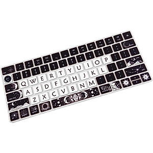 Cute Keyboard Cover Skin for Apple iMac Magic Keyboard 2nd Gen (Model: A1644) Without Numeric Keypad, Silicone Protective Skin, Sun and Moon