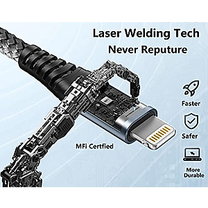 ohbox Short iPhone Charger Cable 3Pack 12 inch Lightning Cable 1FT iPhone Charging Cord Compatible with iPhone 14/13/12/11/Pro/Max/Mini/X/Plus/8/7/6/5S/SE/Plus/iPad