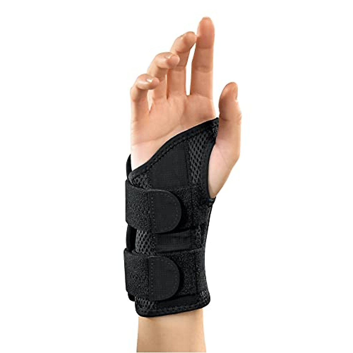 Mueller Sports Medicine Green Fitted Wrist Brace for Men and Women, Support and Compression for Carpal Tunnel Syndrome, Tendinitis, and Arthritis, Right Hand, Black, Small/Medium