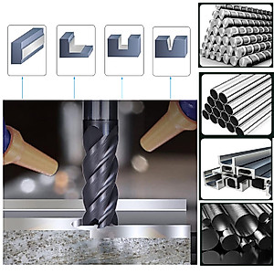 BONYTOOL Carbide Square End Mill Cutter for 304/316 Stainless Steel/Hardened Steels/Alloy Steel/Ball Milled Cast Iron