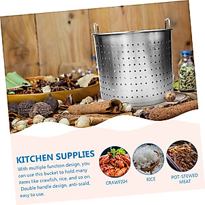 Crayfish Boiler Crawfish Leaky Pot Seafood Boiler Pot Stainless Steel Pot Crawfish Cooking Bucket Crawfish Boiler Leaky Metal Leaky Pot Stewed Meat Pot Leaky Bucket Crawfish Pot