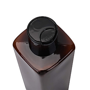 Bekith 16 Pack 8 ounce Amber Empty Plastic Bottles with Disc Top Flip Cap, BPA-Free Refillable Containers For Shampoo, Lotions, Liquid Body Soap, Creams, Rectangle