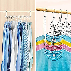 Magic Clothing Hangers Space Saving Sturdy Metal Hangers Wardrobe Closet Organizer Space Saving Hanger Pack of 6 Cascading Hangers