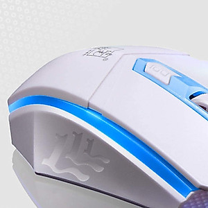 HJJWL Gaming Keyboard and Mouse Combo, RGB Rainbow Backlit Keyboard Compact USB Wired Mechanical Feeling Keyboard for Computer Gamer Office (White),Colour Name:Black (Color : White)