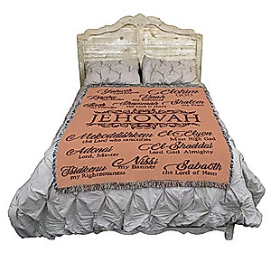 Pure Country Weavers Jehovah Blanket Mist - Religious Gift Tapestry Throw Woven from Cotton - Made in The USA (72x54)
