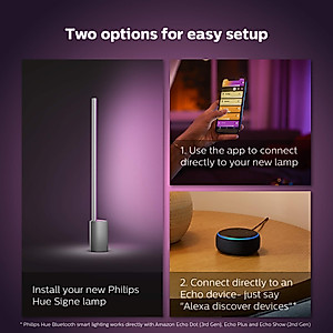 Philips Hue White & Color Ambiance Signe Table Lamp, works with Amazon Alexa, Apple HomeKit and Google Assistant, Table Lamp (OLD VERSION)