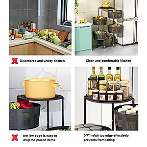 5 Tier Round Rotating Storage Rack for Kitchen, Storage Baskets for Shelves, Floor-Standing Multi-Layer Storage Self, Household Fruit and Vegetable Storage Basket Rack for Kitchen Living Room