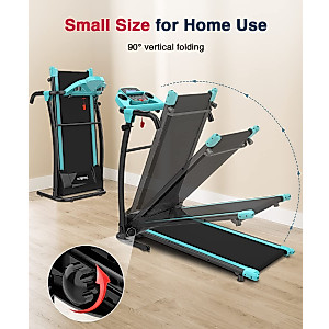 REDLIRO Electric Treadmill Foldable Exercise Walking Machince for Apartment Home/Office Jogging Compact Folding Easy Assembly 12 Preset Program 2 Wheels LCD Display