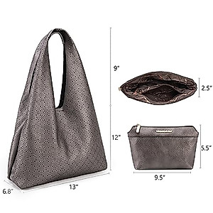 Montana West Black Slouchy Hobo Bags for Women Hollow out Shoulder Purses and Handbags Vegan Leather Top Handle Tot