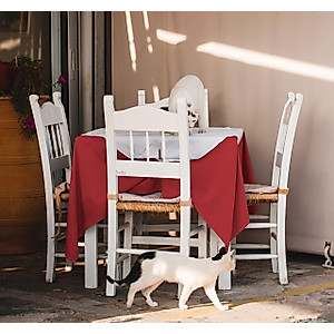 YLZYAA Tablecloth - 54 x 54 Inch -Red-Square Polyester Table Cloth, Wrinkle,Stain Resistant - Great for Buffet Table, Parties, Holiday Dinner & More