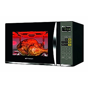 Emerson MWG9115SB-N Microwave Oven with Griller, Timer & LED Display 1100W, 11 Power Levels, 9 Pre-Programmed Settings, Removable Glass Turntable with Child Save Lock, 1.2 Cu. Ft, Stainless Steel
