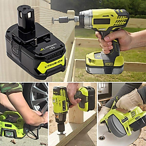 KINGTIANLE 1pack 6.0Ah 18V Replacement Battery for Ryobi 18V Lithium Battery P102 P103 P105 P107 P108 P109 Ryobi ONE+ Cordless Tool