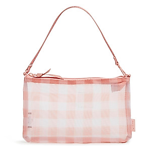 Vera Bradley Women's Mesh Convertible Wristlet, Gingham Sand Rose, One Size