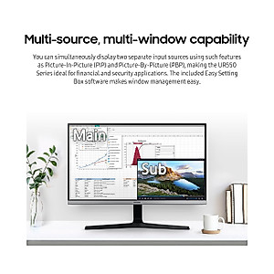 SAMSUNG 28-Inch ViewFinity UR55 Series 4K UHD IPS Computer Monitor, HDR10, AMD FreeSync, HDMI 2.0 and DisplayPort 1.2, Bezelless Display, Eye Care, LU28R550UQNXZA, 2023