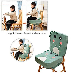 Toddler Booster Seat for Dining Double Straps Washable Portable Thick Chair Increasing Cushion for Baby Kids (Pink)