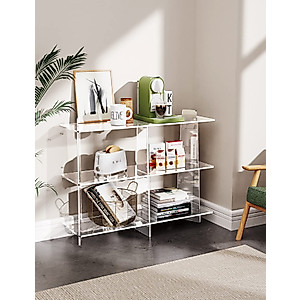 solaround Acrylic Bookshelf, Small 3 Tier Bookcase for Small Spaces,Acrylic Console Table, Hallway Entry Table for Living Room (Clear, 39.4'' x 11.8'' x 31.5'')