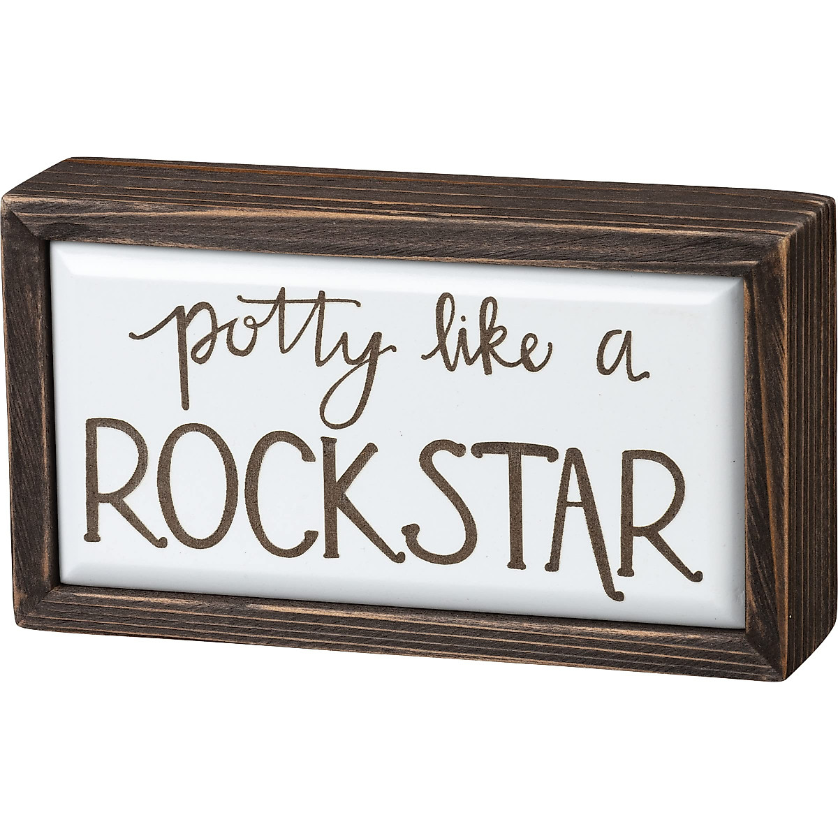 Primitives by Kathy Box Sign Potty Like A Rock Star Home Decor