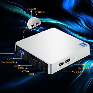 Fanless Mini PC Intel Atom Z8350 Processor,Mini Desktop PC Windows 10 Pro,4GB LDDR3 64GB EMMC,Mini Computer Support Dual Display/4K HD/2.4G+5G Dual-Band WiFi for Business Home Theater