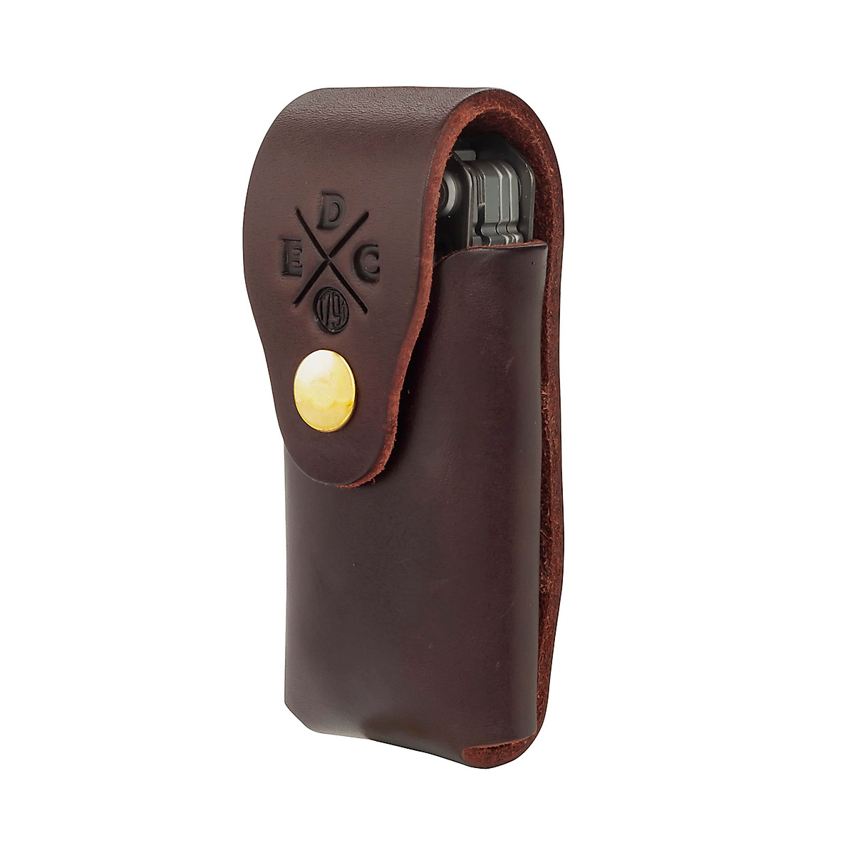 1791 EDC Multitool Sheath, American Leather Multitool Pouch for Belts with Snap, Compatible with Full Size Leatherman, SOG and Gerber. Max Size = 4" Long