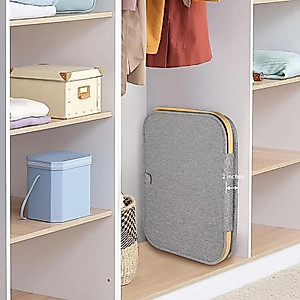 100L Laundry Basket with Lid,Portable with Handle, Detachable inner Bag, Clothes Hamper with Bamboo Handles for Clothes Toys in Dorm Bedroom Bathroom -Foldable Laundry Hamper，Gray