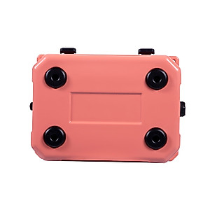 CAMP-ZERO 20L Coral Ice Chest with Molded-in Cup Holders and Folding Aluminum Handle