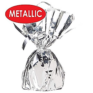 Beistle 12 Piece Metallic Silver Balloon Weights for Birthday Decoration Table Centerpiece Party Favors Weddings